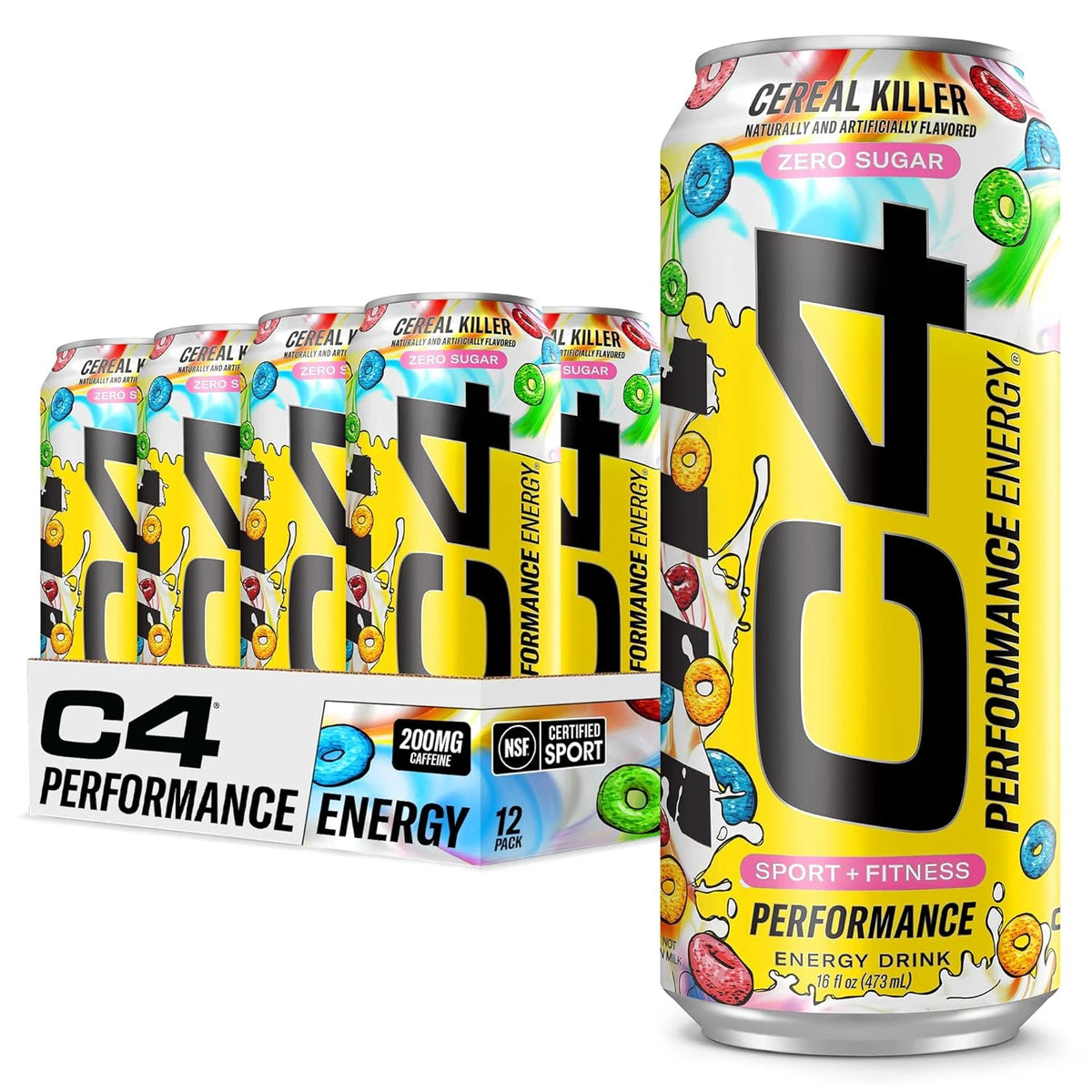 C4 Energy Cereal Killer | Zero Sugar Energy Drink, 200mg Caffeine ...